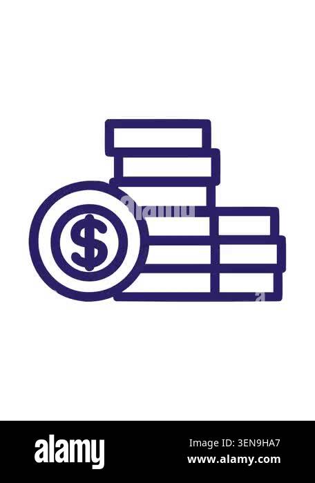 shivering motion animation of stacked money symbol icon Stock Video ...