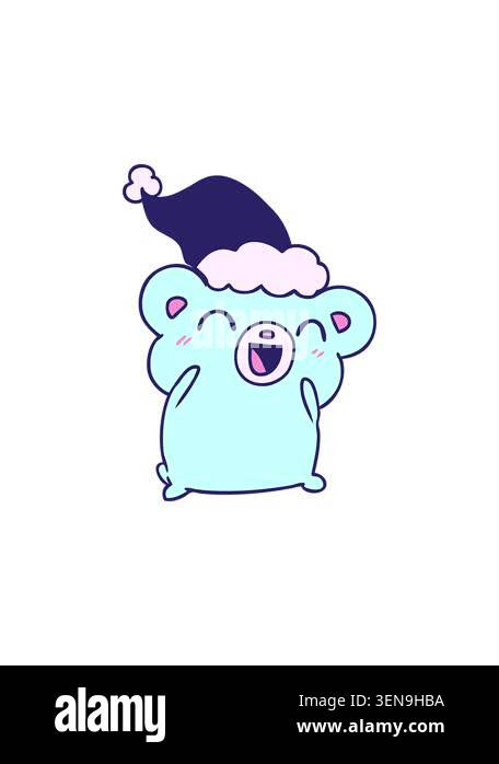 attention grabbing animation of hand drawn christmas cartoon of kawaii ...