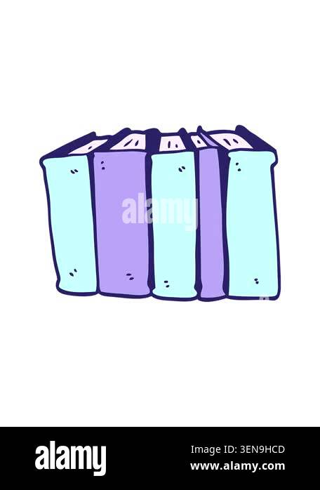 pixelize effect animation of cartoon books Stock Video Footage - Alamy