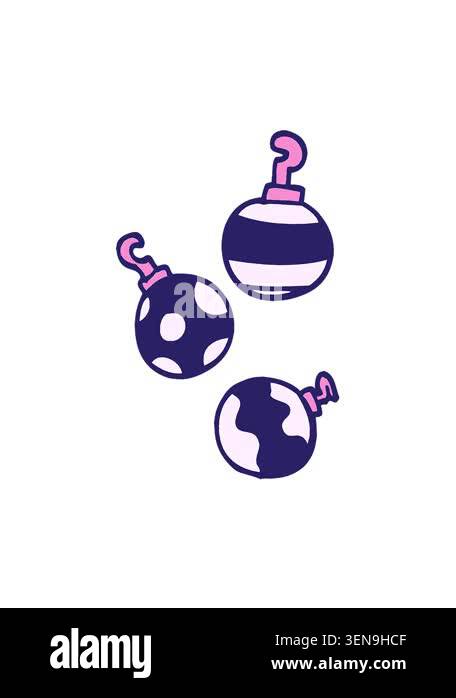 vibrating motion animation of cartoon doodle xmas baubles Stock Video ...