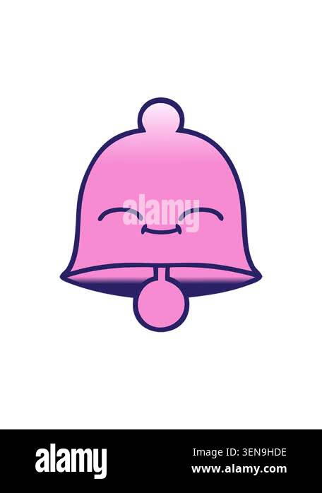 spinning motion animation of gradient shaded cartoon of a bell Stock ...