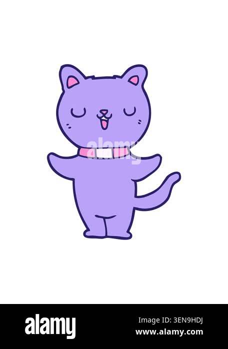 pressure popping animation of cartoon cat character Stock Video Footage ...
