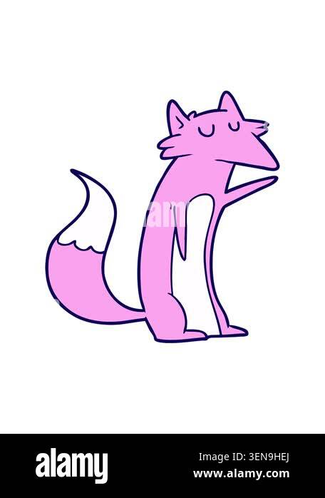 neon light effect animation of a cartoon of a fox Stock Video Footage ...