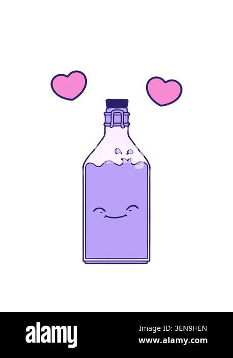 spinning hearts animation of cartoon old water bottle Stock Video ...