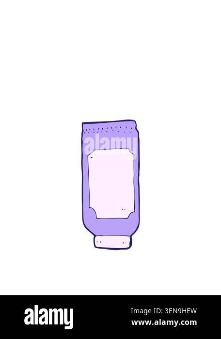 stretching up animation of cartoon lotion Stock Video Footage - Alamy