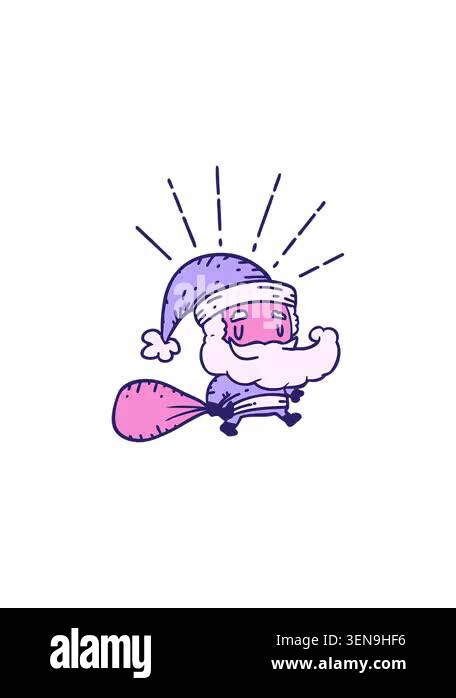 flashy sales animation of tattoo style santa claus christmas character ...