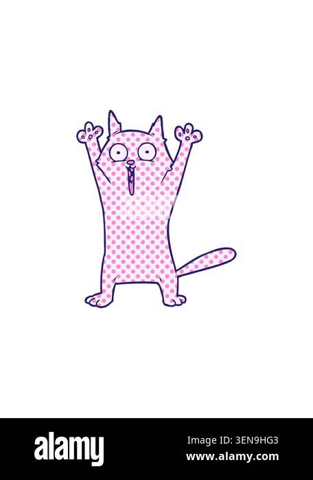 splitting effect animation of happy cat cartoon Stock Video Footage - Alamy