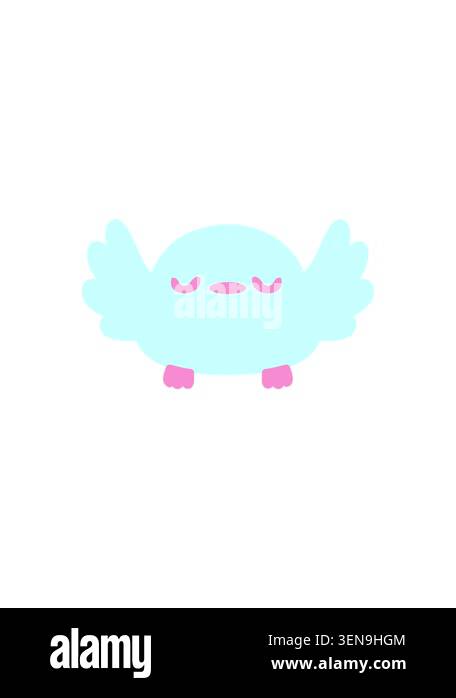 splitting effect animation of cute cartoon baby bird Stock Video ...
