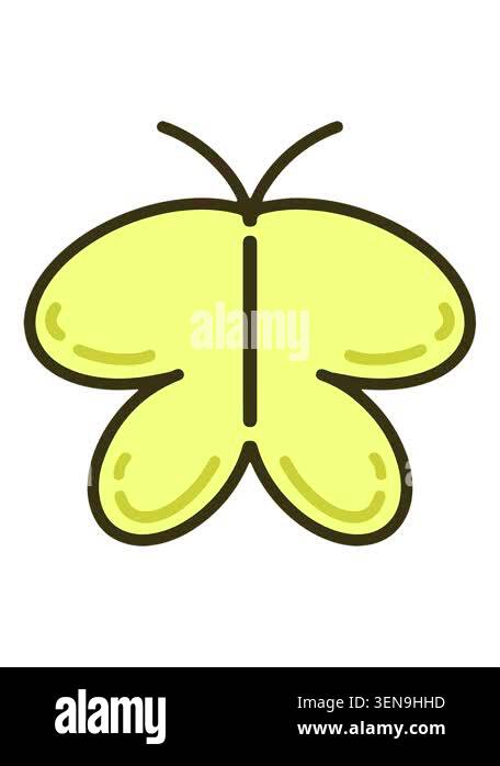 changing color animation of simple bold cartoon of a butterfly Stock ...