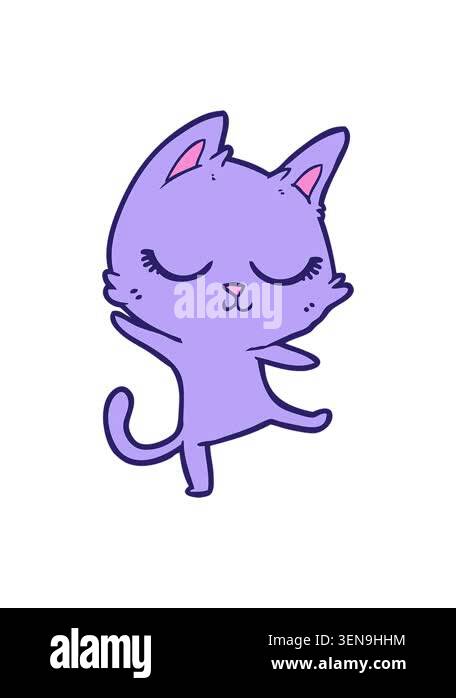 bobbing motion animation of calm cat cartoon Stock Video Footage - Alamy