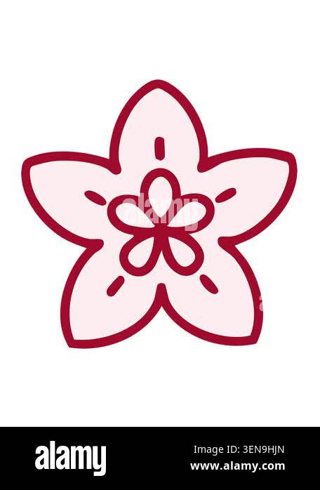 jiggle motion animation of singular japanese style flower design Stock ...