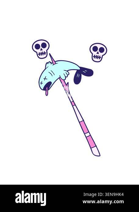spinning skulls animation of cartoon fish speared Stock Video Footage ...