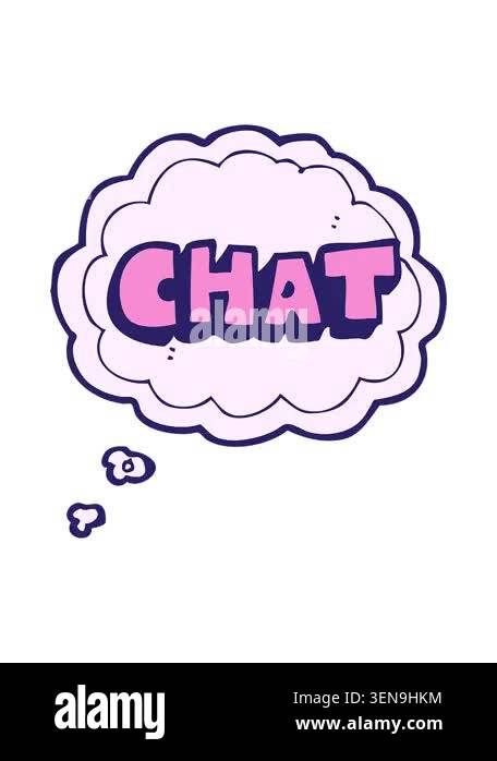 spinning motion animation of freehand drawn thought bubble cartoon chat ...