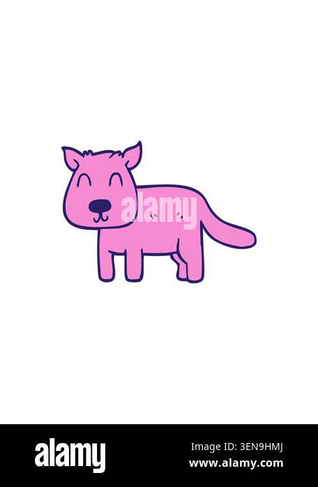 radioactive glowing animation of cartoon doodle calm dog Stock Video ...