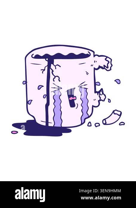 bob and pause animation of cartoon broken mug Stock Video Footage - Alamy