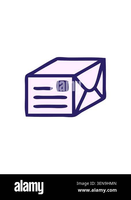 radioactive glowing animation of cute paper parcel Stock Video Footage ...