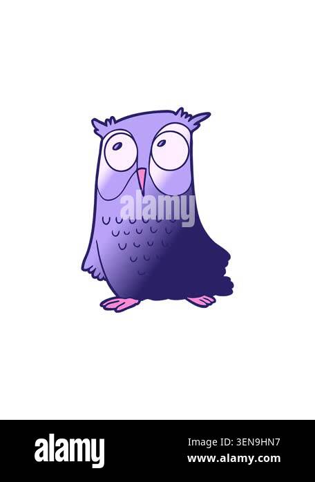 radioactive glowing animation of cartoon owl design Stock Video Footage ...