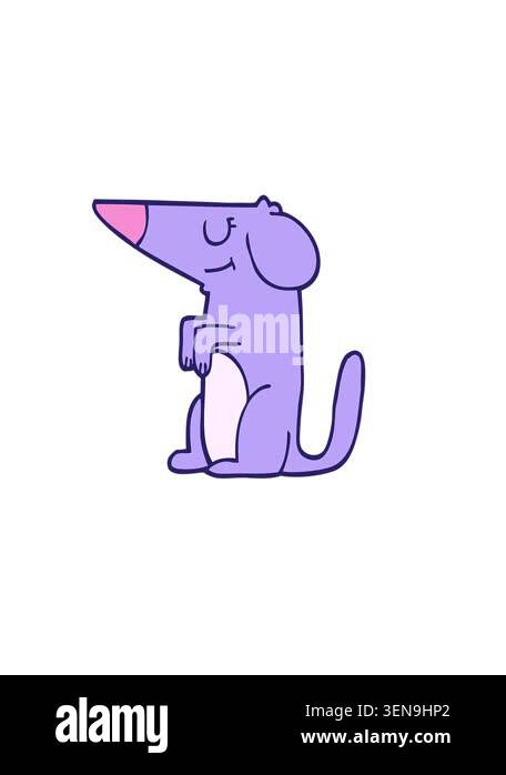 horizontally vibrating animation of cartoon doodle well behaved dog ...