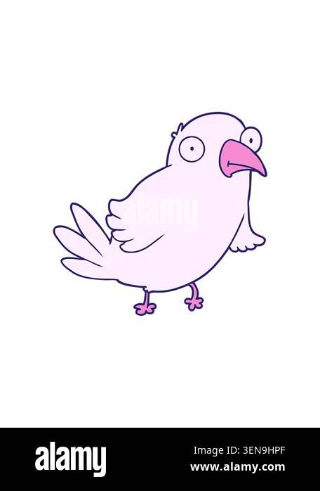 attention grabbing animation of cute cartoon of a bird character Stock ...