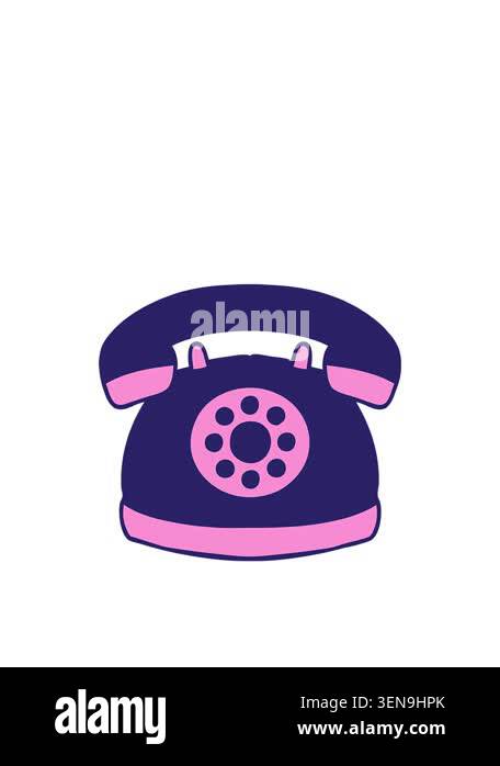 jumping motion animation of cartoon of an old style telephone Stock ...