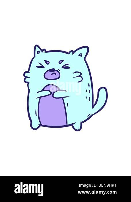 pixelize effect animation of cartoon of a angry cat Stock Video Footage ...