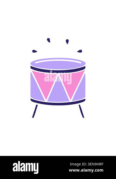 bobbing motion animation of flat symbol of a drum icon Stock Video ...