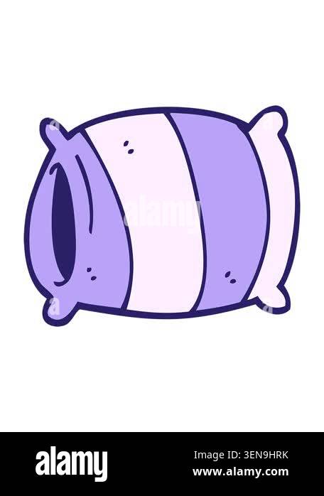 shaking motion animation of cartoon pillow drawing Stock Video Footage ...
