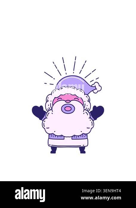 stretching up animation of traditional santa claus christmas cartoon ...