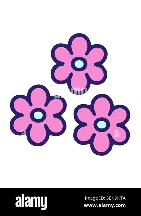 vibrating motion animation of drawing of a cute flower element Stock ...