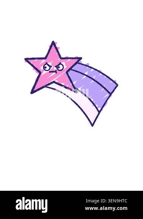 rise and float animation of Shooting Star Chalk Drawing Stock Video ...