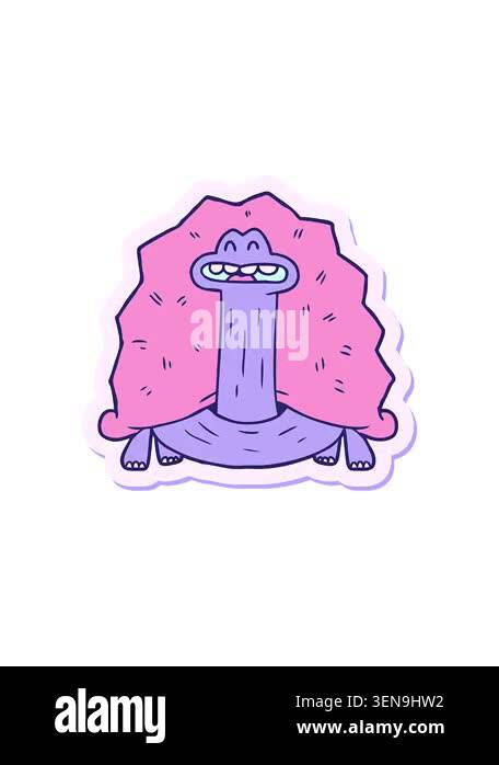 spinning motion animation of sticker of a funny cartoon turtle Stock ...
