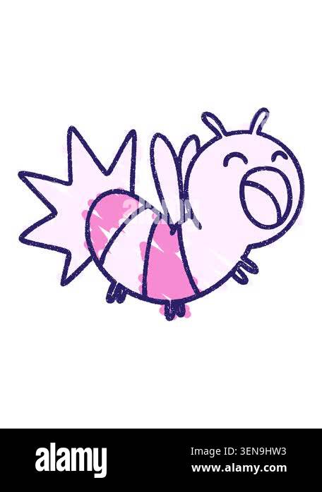 jiggle and pause animation of Firefly Chalk Drawing Stock Video Footage ...