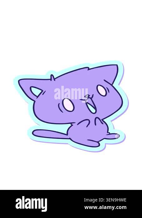 bobbing motion animation of sticker cartoon illustration of cute kawaii ...