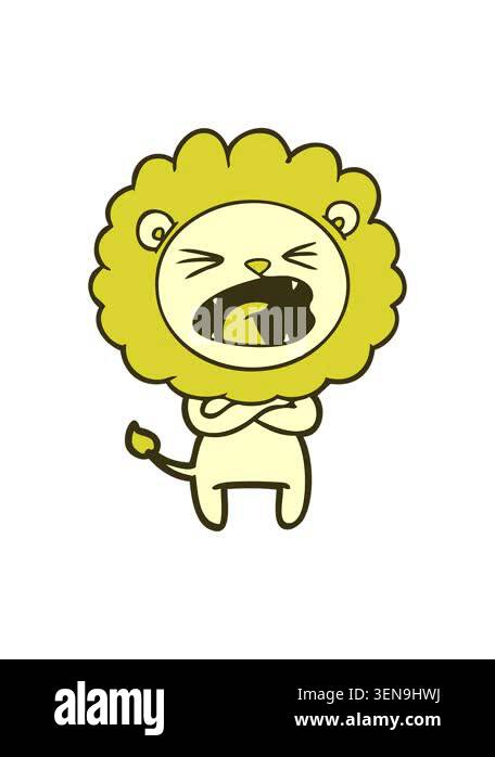 changing color animation of cartoon angry lion Stock Video Footage - Alamy