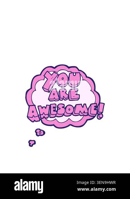 stretching up animation of freehand drawn thought bubble cartoon you ...