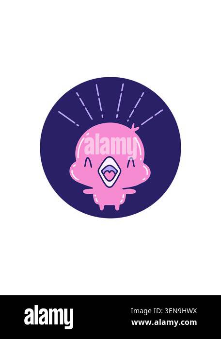 sales flash animation of icon of a tattoo style singing chick Stock ...