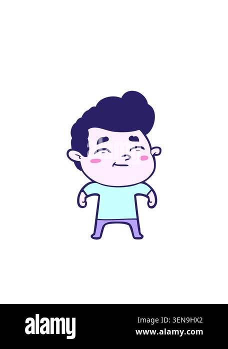 blinking radial lines animation of happy cartoon man design Stock Video ...