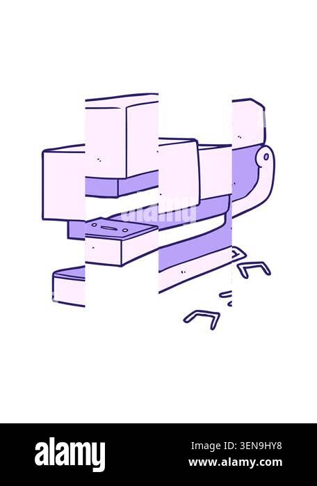 splitting motion animation of cartoon office stapler Stock Video ...