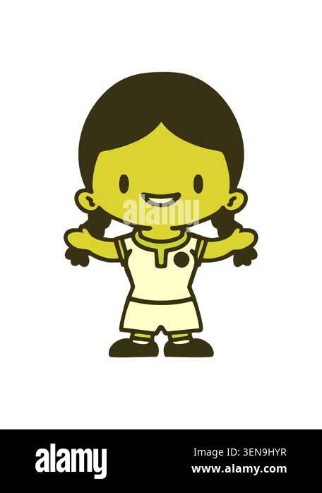 changing color animation of female brazilian soccer player in uniform ...