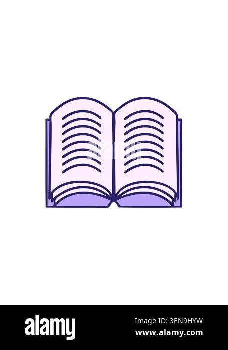 splitting effect animation of cute cartoon of a open book Stock Video ...