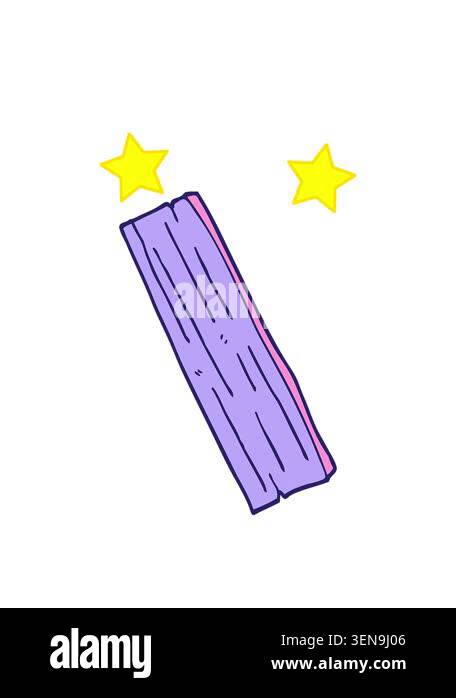 spinning stars animation of cartoon doodle plank of wood Stock Video ...