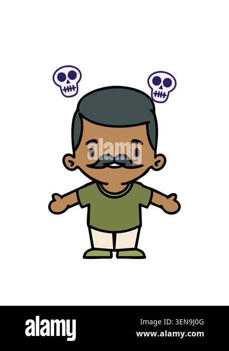 spinning skulls animation of happy indian man with open arms Stock ...