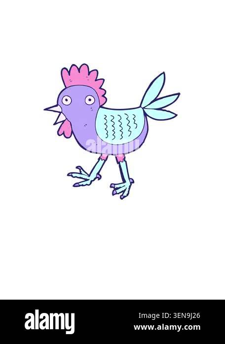 rise and float animation of funny cartoon chicken Stock Video Footage ...