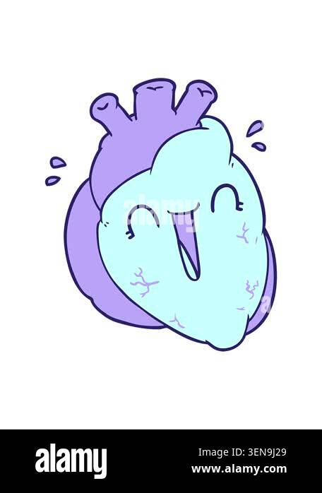 shaking motion animation of cartoon heart laughing Stock Video Footage ...