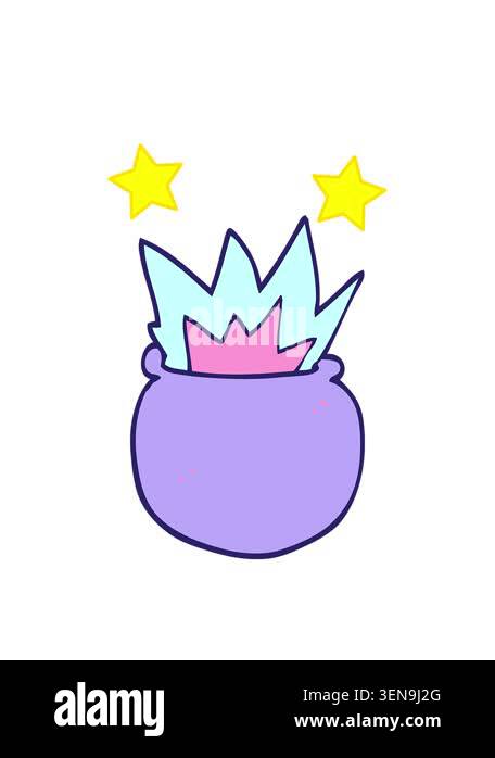 spinning stars animation of cartoon doodle motion cauldron Stock Video ...