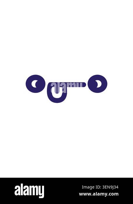 splitting effect animation of confused cross eyed face icon Stock Video ...