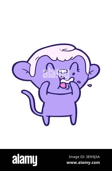 bobbing motion animation of crazy cartoon monkey Stock Video Footage ...