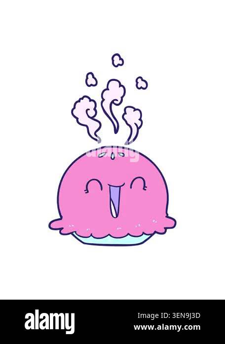 shivering motion animation of cartoon happy pie Stock Video Footage - Alamy