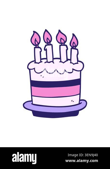 shaking motion animation of birthday cake cartoon Stock Video Footage ...