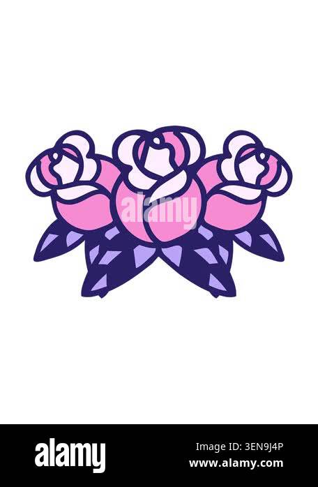 jiggle and pause animation of a tattoo in traditional style of a ...